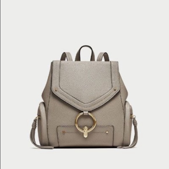 Zara | Bags | Zara Tan Pebbled Leather Backpack | Poshmark